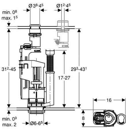 Geberit Dual Flush Valve Type 280 For Ceramic Cistern