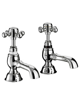 Silverdale Victorian Cloakroom Pair of Basin Pillar Tap Chrome ...
