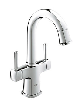Nuie Windon Deck Mounted Basin Mixer Tap With Push Button Waste