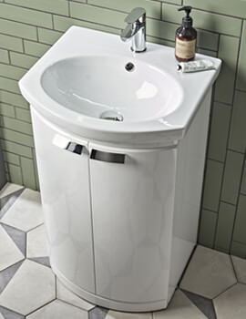 Nuie Deco Compact 400mm One Door Floor-Standing Cabinet And Basin - FLT120